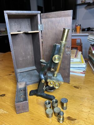Microscopes & Lab Equipment - Brass Cast Iron Microscope