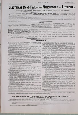 1903 PRINT ADVERT ADVERTISMENT ELECTRICAL MONO-RAIL MANCHESTER ...