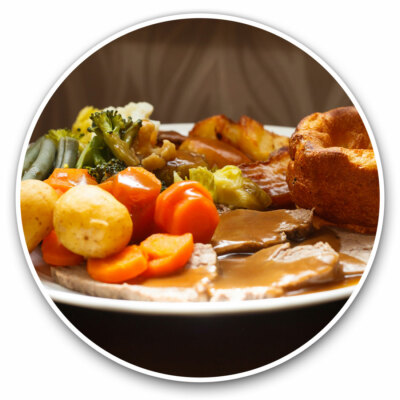 2 x Vinyl Stickers 25cm - Sunday Roast Dinner Pub Lunch Cool Gift ...
