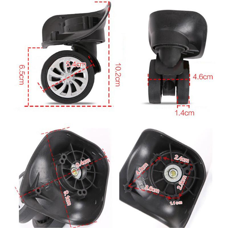 4Pcs Suitcase Luggage Universal 360 Degree Swivel Wheels Trolley Wheel ...