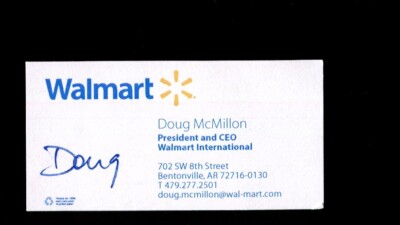 Doug McMillon Walmart President CEO Signed Business Card Authentic ...