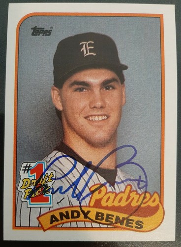 Andy Benes Autographed 1989 Topps Rookie San Diego Padres Baseball Card ...