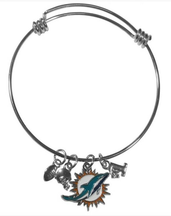 Miami Dolphins Charm Buckle Bangle Bracelet Nickel Free SiskiyouSports ...