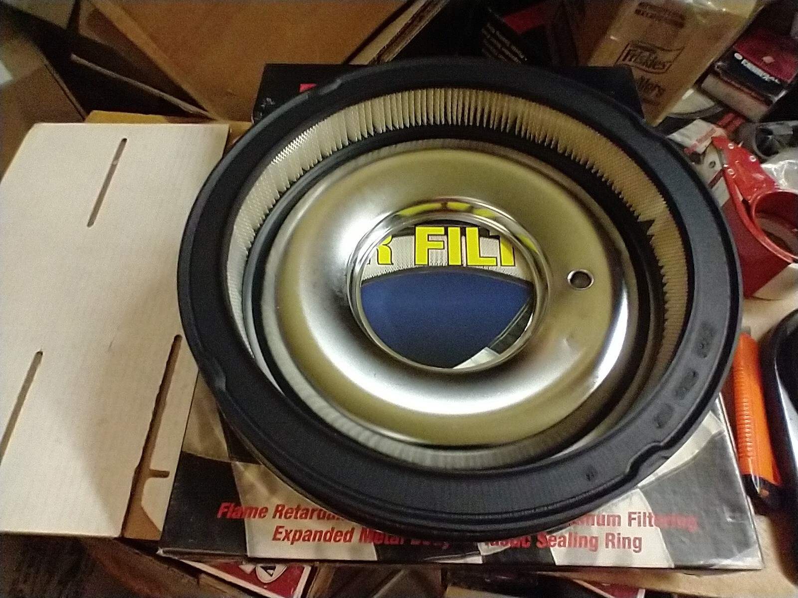 14 INCH Mr Gasket Air Cleaner Base And Filter Chrome Round | 14 X 2 ...
