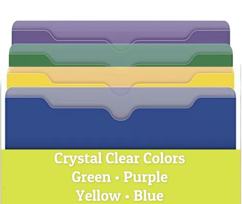 Pendaflex Translucent Poly File Jackets, Letter Size, Assorted Colors ...
