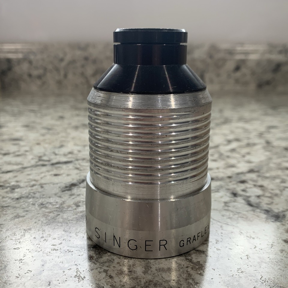 SINGER GRAFLEX SUPER-BRIGHT 2 INCH f/1.4 16mm PROJECTION LENS SILVER ...