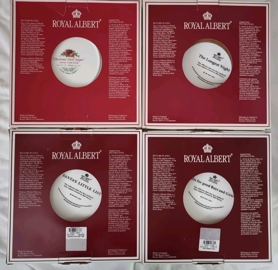 Set 4 Royal Albert Christmas Plates In Boxes | eBay UK