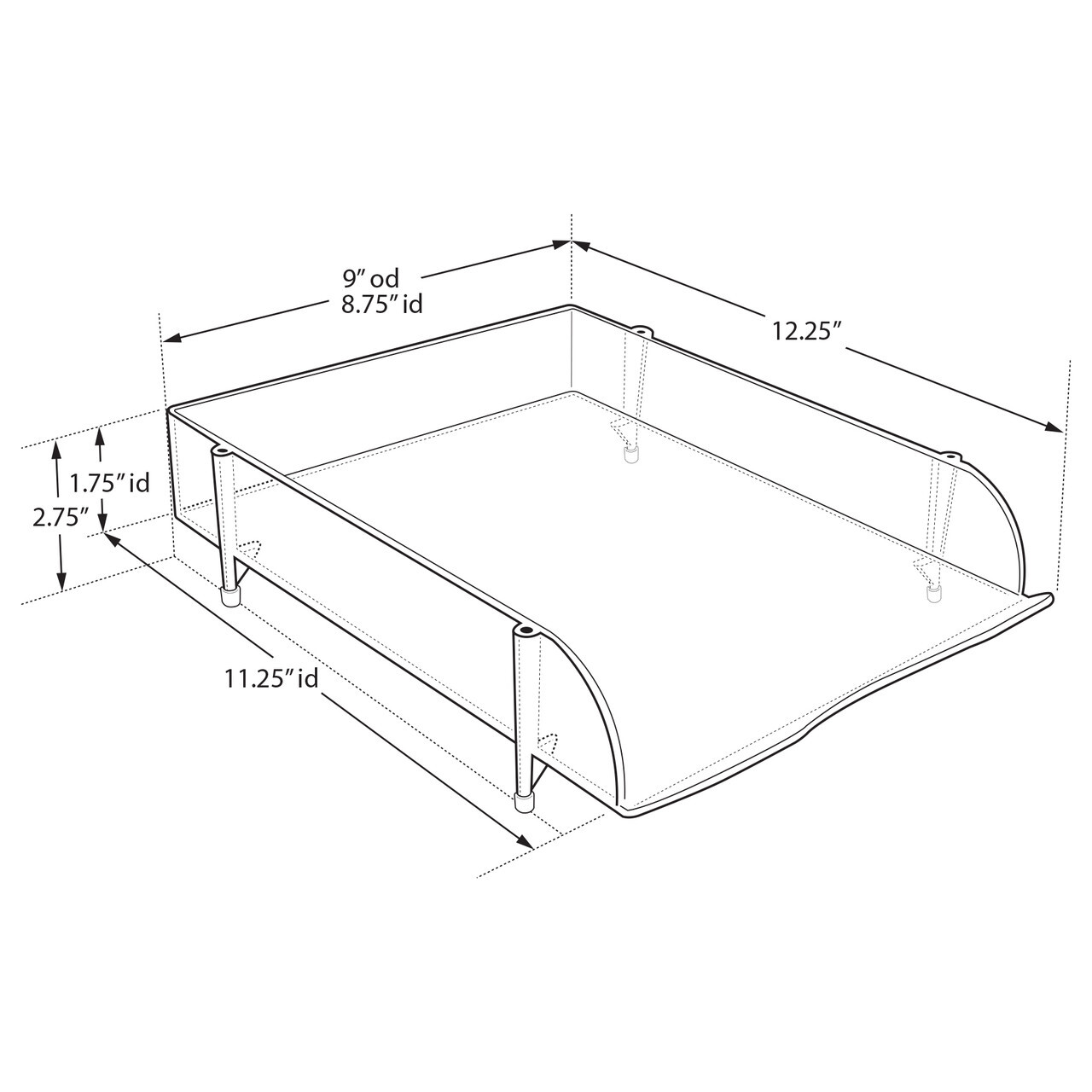 Azar Displays Stackable Clear Letter Tray Desk Organizer, 4-Pack | eBay