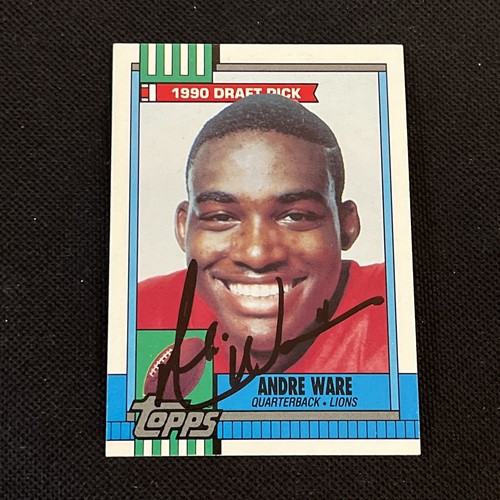 ANDRE WARE 1990 TOPPS ROOKIE SIGNED AUTOGRAPHED CARD 1989 HEISMAN ...