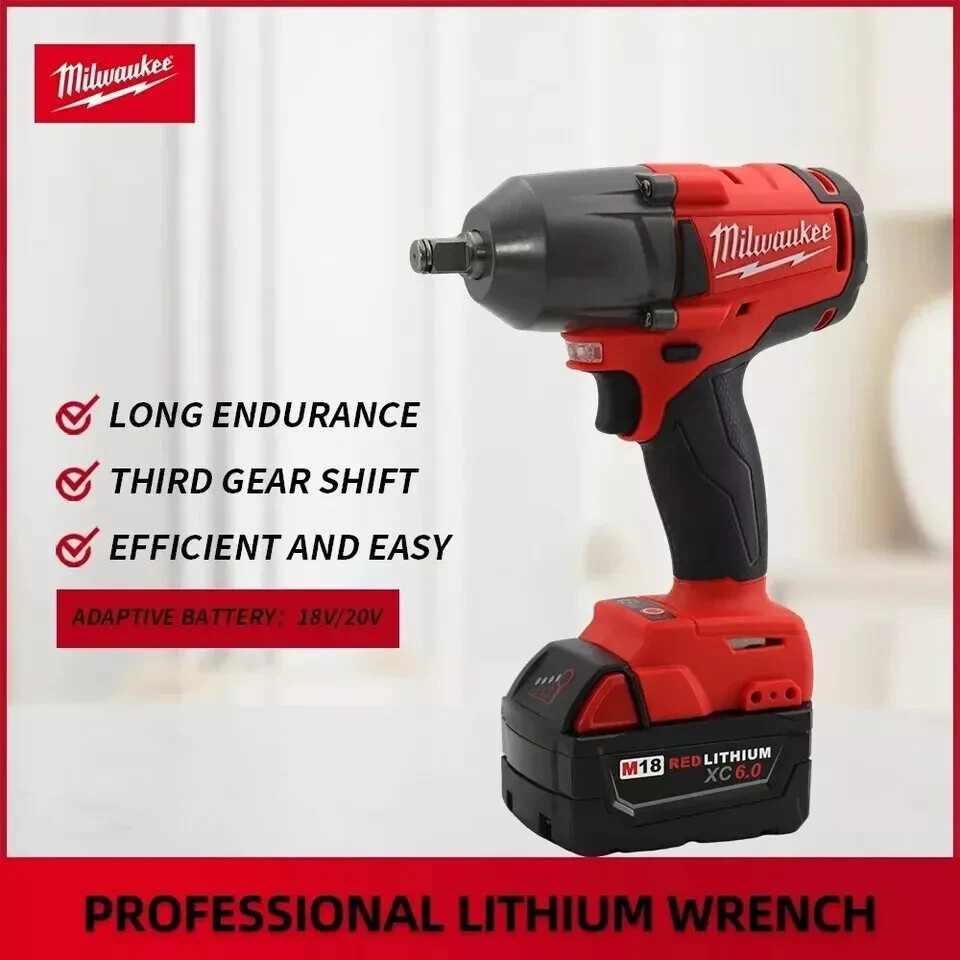 Milwaukee M18 Cordless 1/2"Mid Torque Impact Wrench 18 Volt - Tool Only ...