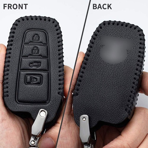 4 Buttons Genuine Leather Car Remote Key Fob Case Cover For TOYOTA RAV4 ...