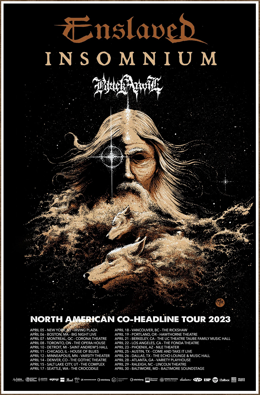 ENSLAVED | INSOMNIUM | BLACK ANVIL Tour 2023 Ltd Ed RARE Poster Death ...