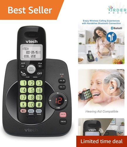Cordless Phone Digital Answering Machine Bluetooth DECT 6.0 1000 ft ...