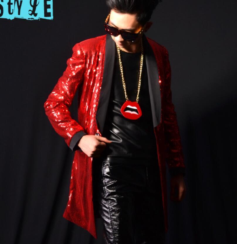 Mens Sequins Bling Blazer Military Bar Coat Jacket Pants Dress Formal ...