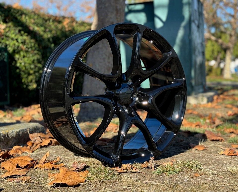 4 PCS 22" Gloss Black Wheels Fit JEEP Grand Cherokee Dodge Durango 22x9 ...