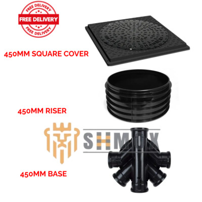 450mm Inspection Chamber Manhole - Base, Riser, Square Cover & Frame ...