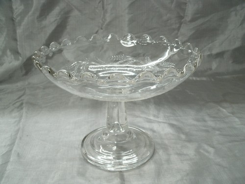 Antique EAPG Bryce BARLEY Capitola Higbee 6+" T x 8+" Compote ...