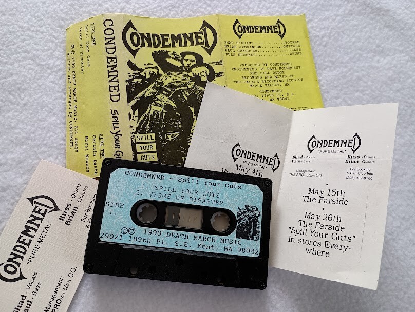 Condemned Spill Your Guts 1990 RARE Demo Cassette Thrash Metal Rock ...