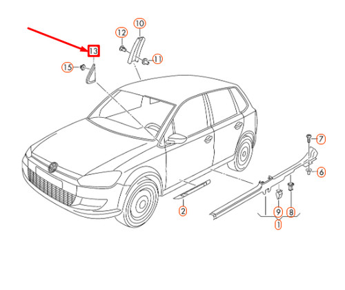 VW POLO MK5 6R FRONT LEFT DOOR MIRROR TRIANGLE COVER 6R0853273A9B9 | eBay