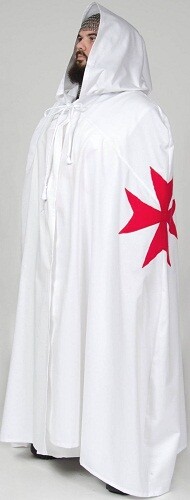 Medieval Tunic & Hooded Cloak Templar Costume With Aluminum Chainmail ...