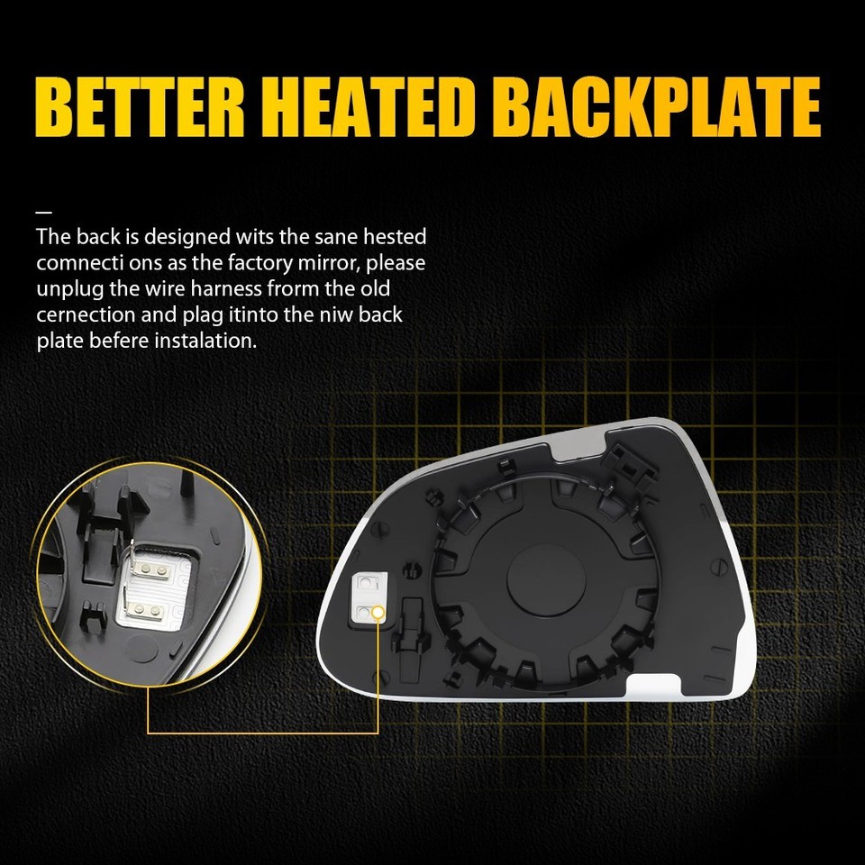 2x Heated Mirror Exterior Glass Left Right Side For 2017-2022 2023 ...