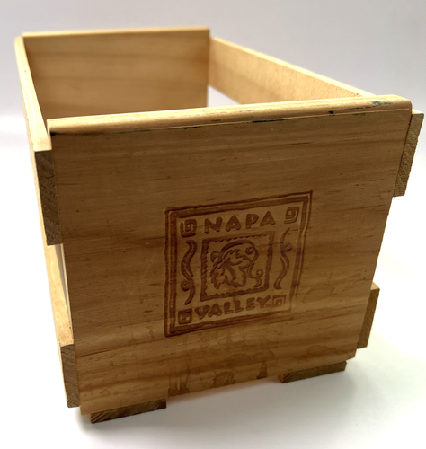 Vintage 1990's Napa Valley Box Co Wooden Shelf Crate 20 CD Storage Rack ...