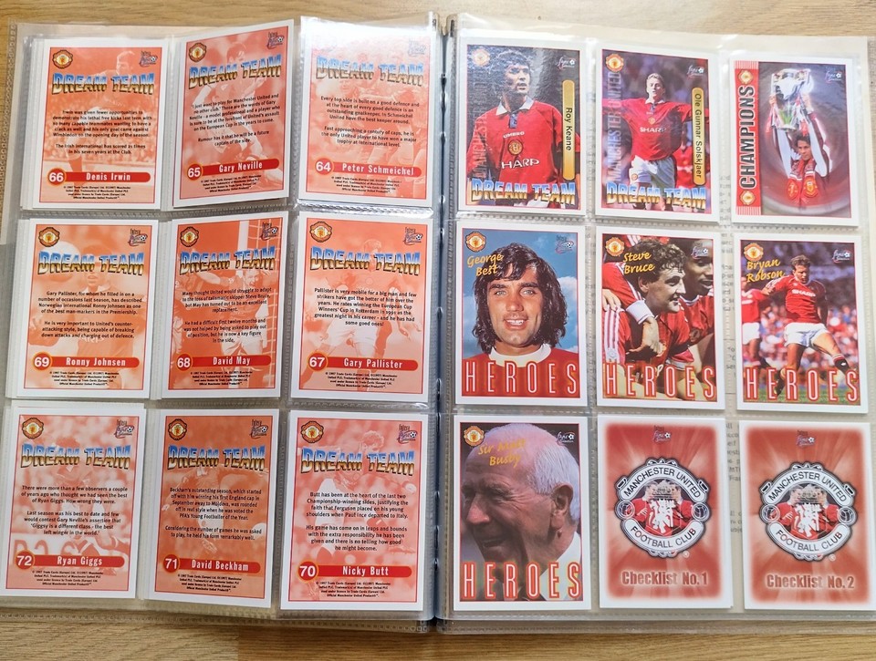 Manchester United Collectors Card Album 1997 Complete 108 Football ...