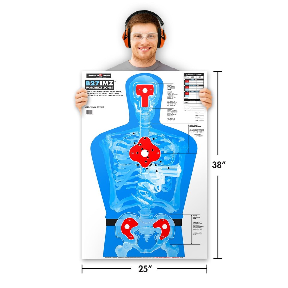 Thompson Target B27-IMZ Life Size 25x38in Silhouette Paper Shooting ...
