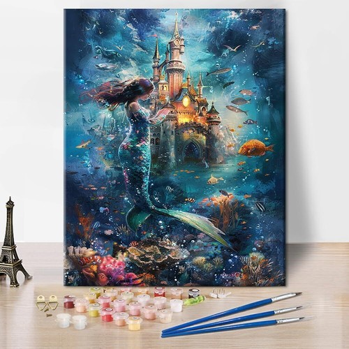 Mermaid Paint by Numbers Kit for Adults Paint by Number Kits for Kids ...