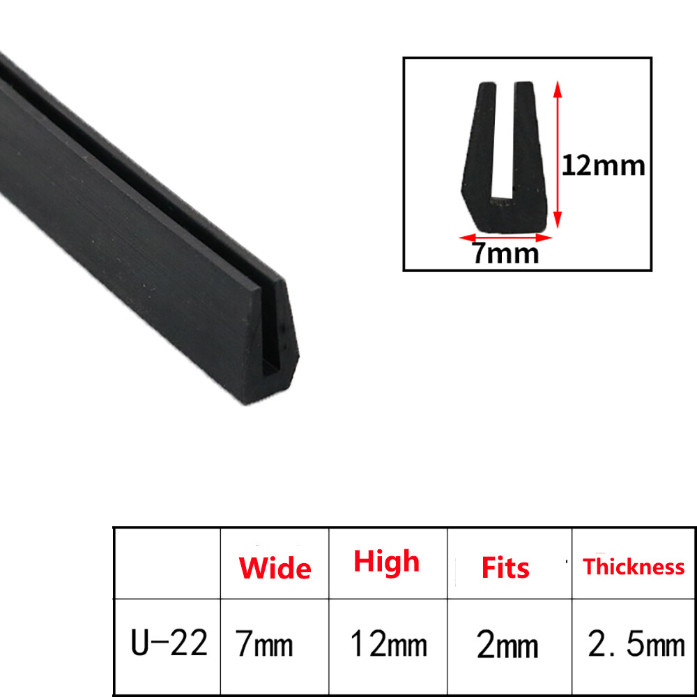 0.5mm-41mm Rubber U Shape Guard Edging Trim Seal Strip Door Table Edge ...