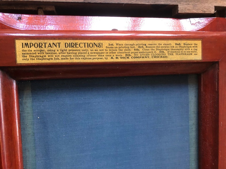 RARE ANTIQUE 1890 Thomas Edison Mimeograph Wooden Box and Contents A B ...