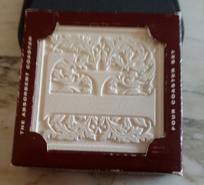 AbsorbaStone Coasters Monogram Letter F Set of 4 NIB Cork Backed | eBay