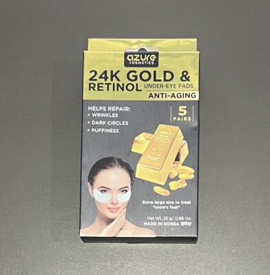 AZURE 24K Gold & Retinol Anti Aging Under Eye Patches 5 Pairs - New | eBay
