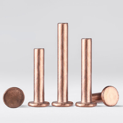 Brass Rivets Flat Head Red Copper Solid Rivet Percussion Rivets M2 M2.5 ...