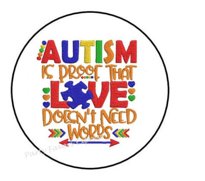 30 AUTISM AWARENESS ENVELOPE SEALS LABELS STICKERS PARTY FAVORS 1.5 ...