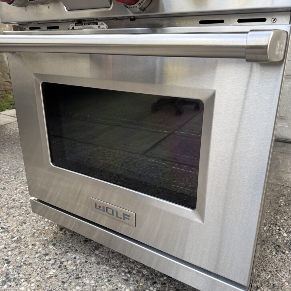 Wolf DF304 - 30" PRO Dual Fuel Range 4 Burners Stainless Red Knobs | eBay