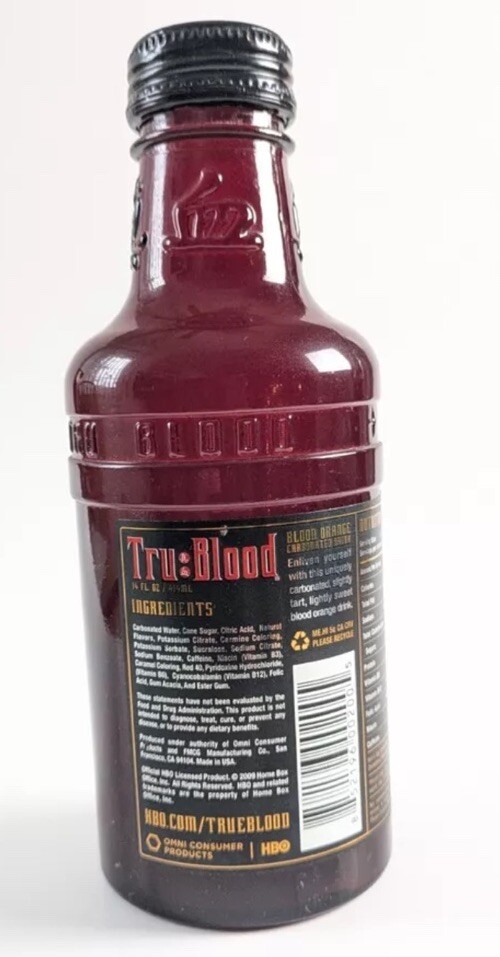 True Blood O-Positive Tru Blood Orange Vampire Drink Glass Bottle New ...