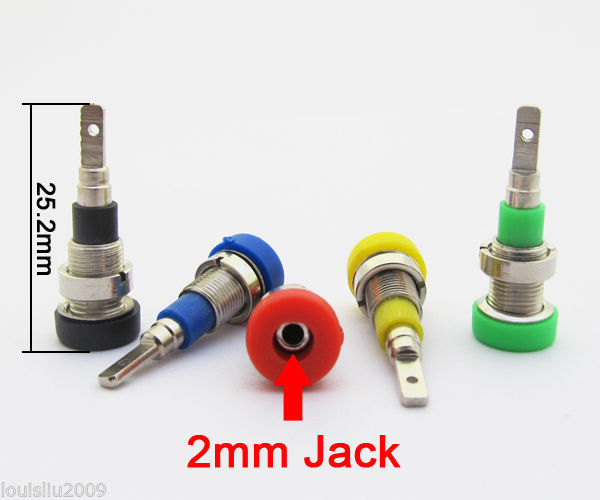 50pcs 2mm Copper Binding Post Banana Jack W/Long size 5 colors | eBay