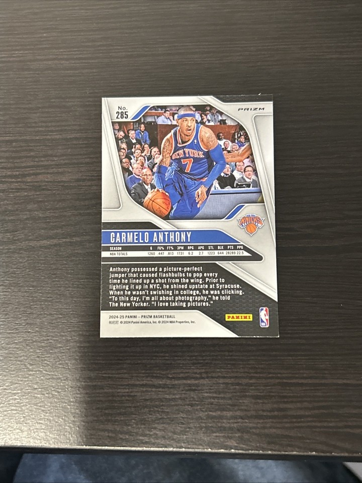 2024-25 Panini Prizm - Legends Carmelo Anthony #285 Silver Prizm | eBay