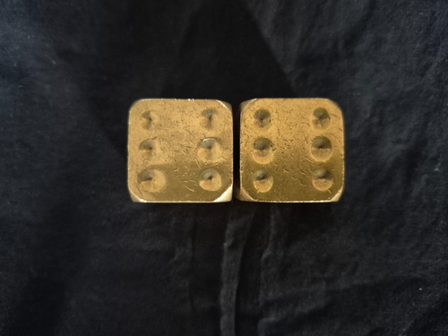 Pair of Vintage Large Heavy Solid Brass 1" Inch Dice | eBay