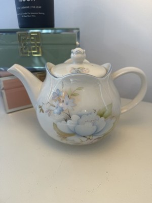 Vintage Windsor Sadler England Teapot Floral Design Blue Trim w Lid ...