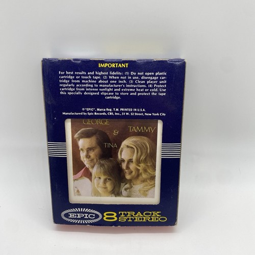 George Tammy Tina 8 Track With Slip Cover Tammy Winnette George Jones ...