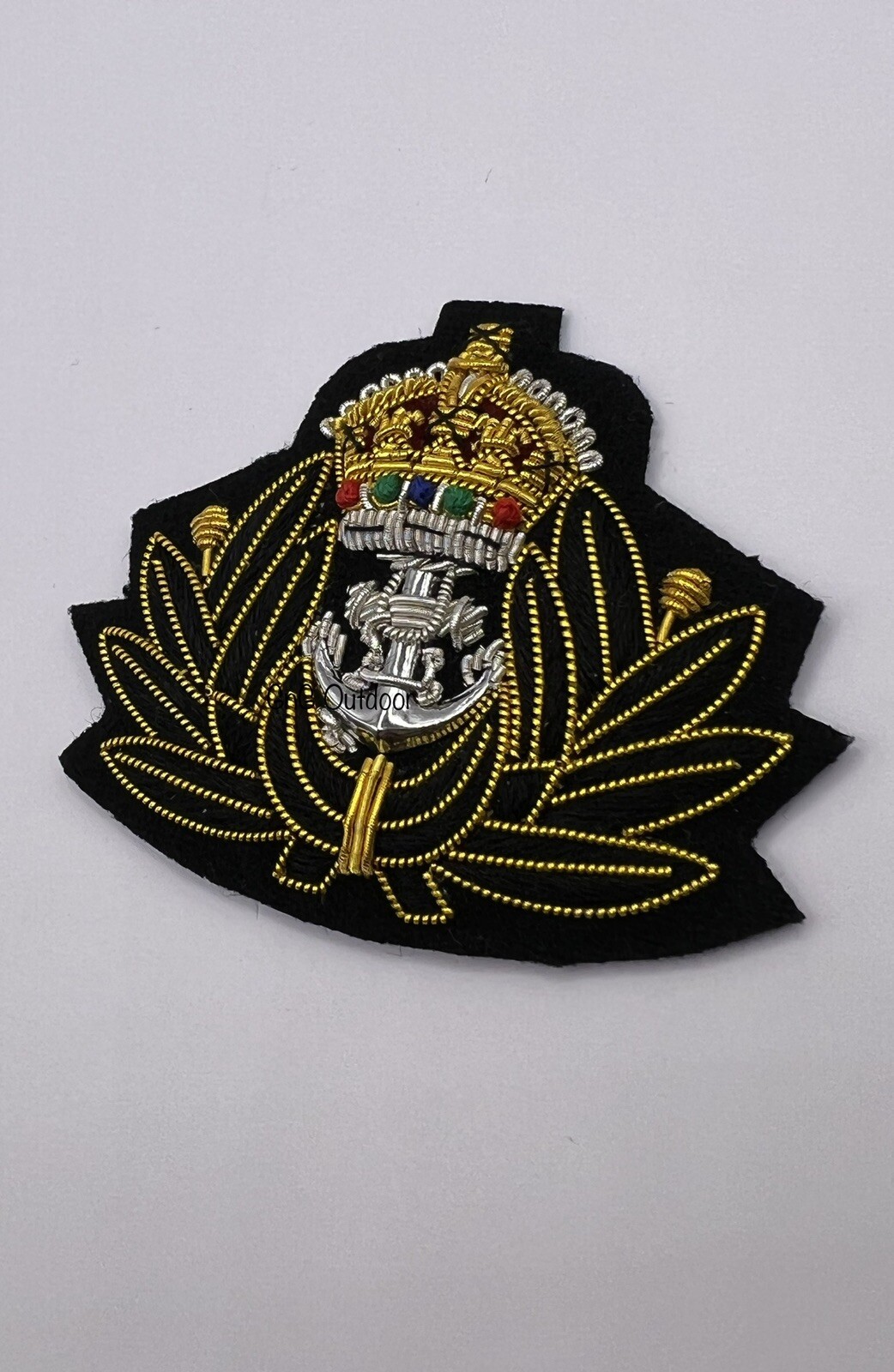 King’s Crown Royal Navy Chaplains Beret Badge RN Embroidered Bullion ...