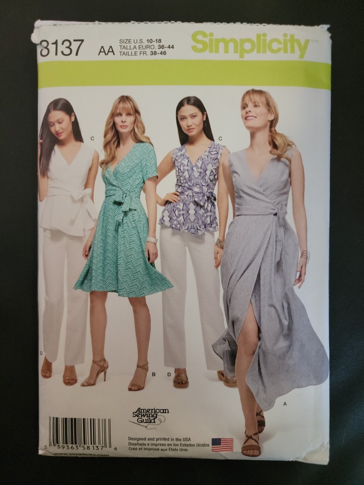 Simplicity Sewing Pattern 8137 AA Misses Wrap Dress 2 Lengths Top Pants ...