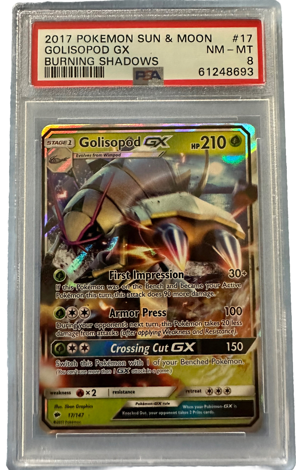Pokémon TCG Golisopod GX Burning Shadows 17/147 Holo Ultra Rare for ...
