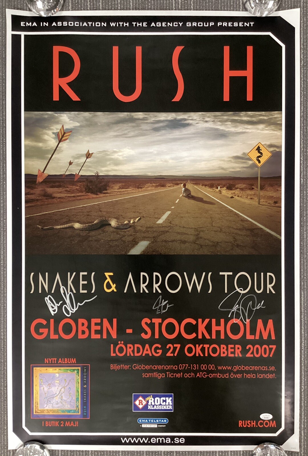 Rush Signed Concert Poster 24x36 Neil Peart Lee Lifeson Autograph 2007 ...