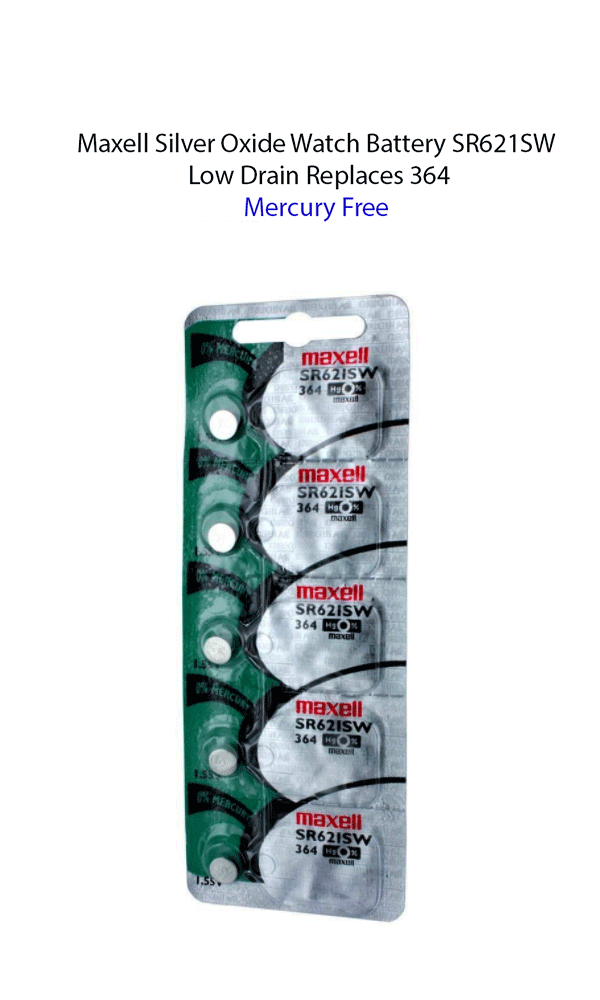5 x Fresh MAXELL 364 SR621SW SR621 V364 Silver Oxide Watch Battery | eBay