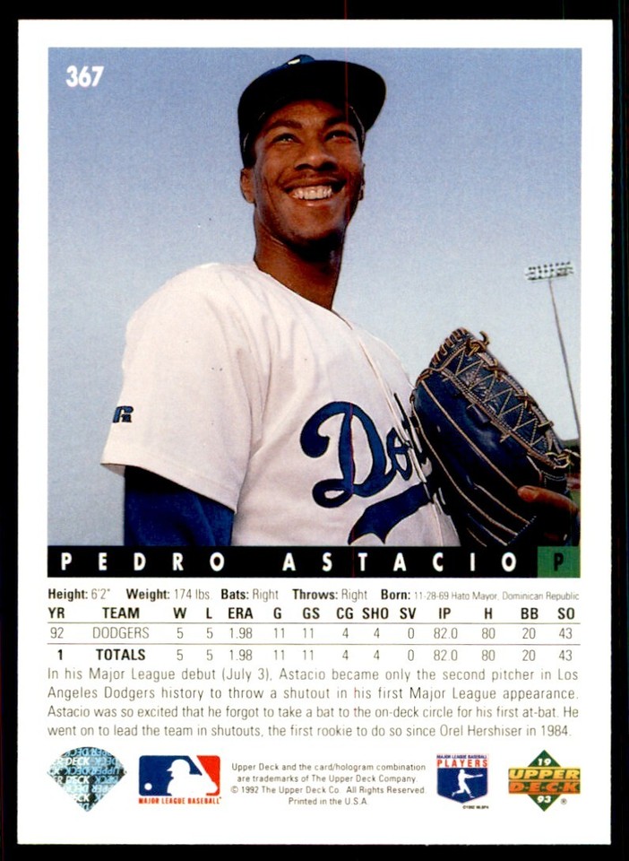1993 Upper Deck. Pedro Astacio Baseball Cards #367 | eBay