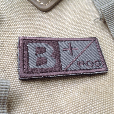 Military Blood Type B+ Positive Tactical Army Embroidered Patch PATCHES ...