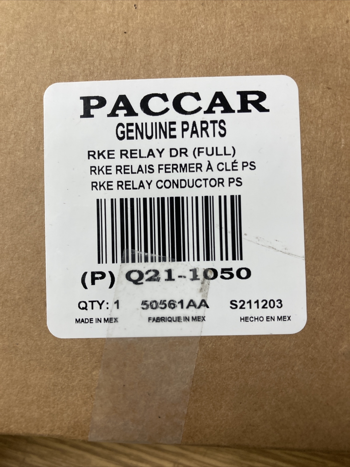 ~ NEW GENUINE PACCAR OEM DRIVER SIDE DOOR CONTROL RELAY MODULE pn - Q21 ...